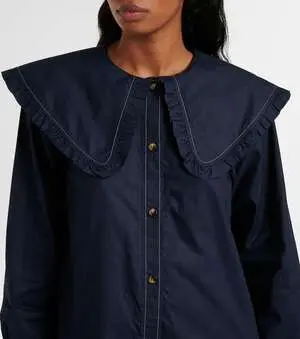 GANNI Cotton Buttoned Shirt Dress