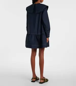 GANNI Cotton Buttoned Shirt Dress