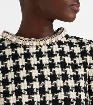 Valentino Garavani Embellished Tweed Minidress