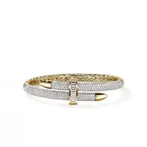 John Hardy Artisan Series Spear Flex Cuff - White Diamond
