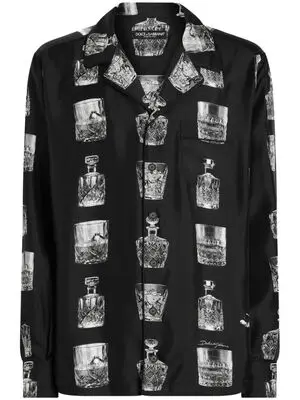 Dolce & Gabbana Liquor-print Shirt - Black