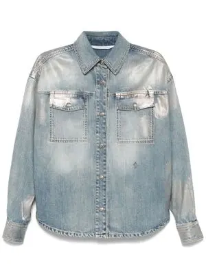 Palm Angels Coated Denim Shirt