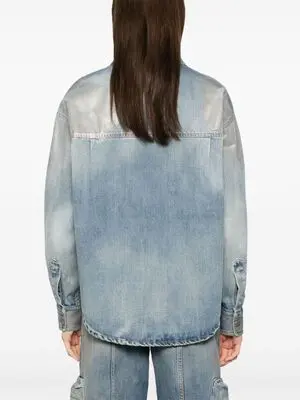 Palm Angels Coated Denim Shirt