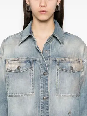 Palm Angels Coated Denim Shirt