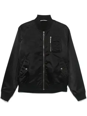 Palm Angels Curved-logo Bomber Jacket - Black