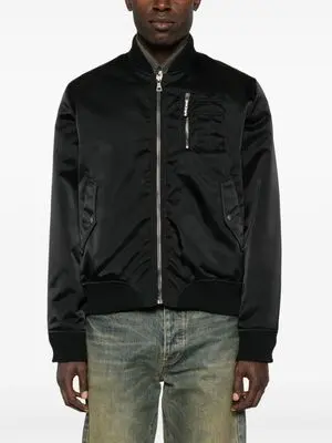 Palm Angels Curved-logo Bomber Jacket - Black