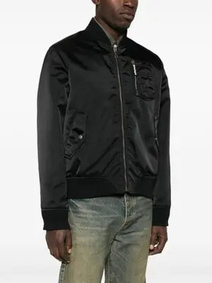 Palm Angels Curved-logo Bomber Jacket - Black