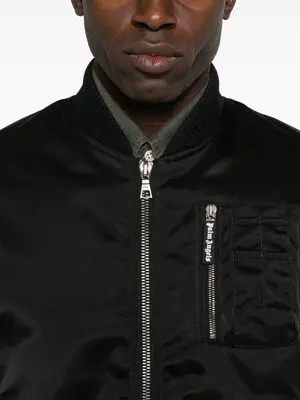 Palm Angels Curved-logo Bomber Jacket - Black