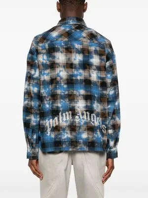Palm Angels Check-pattern Shirt - Blue