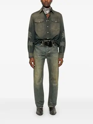 Palm Angels Palm-print Shirt - Brown