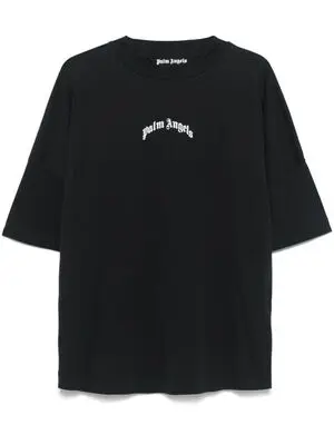 Palm Angels Curved-logo T-shirt - Black