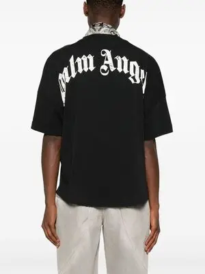 Palm Angels Curved-logo T-shirt - Black