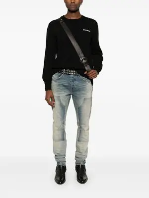 Palm Angels Logo-embroidered Sweater - Black