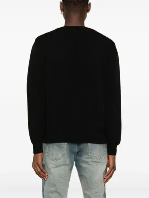 Palm Angels Logo-embroidered Sweater - Black