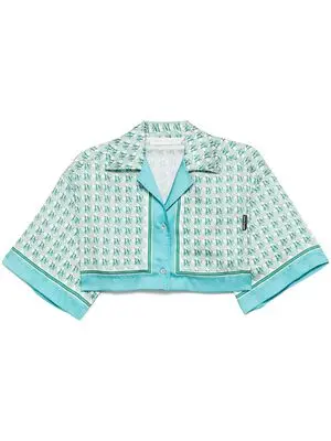 Palm Angels Monogram-print Cropped Shirt