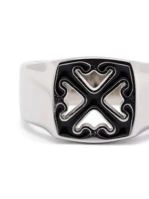 Off-White Enamel Arrow Ring
