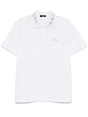 Versace Logo-embroidered Polo Shirt