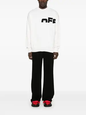 Off-White Intarsia-knit Logo Sweater - White