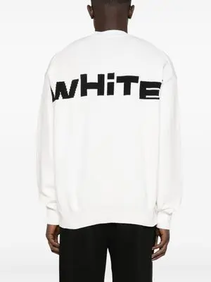 Off-White Intarsia-knit Logo Sweater - White