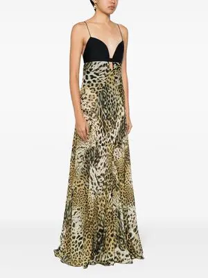 Roberto Cavalli Leopard-print Long Dress