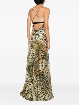 Roberto Cavalli Leopard-print Long Dress