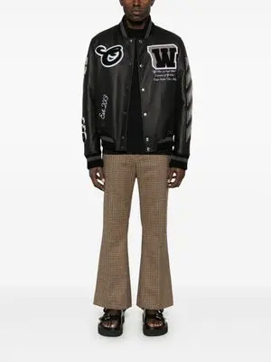 Off-White Leather Bomber Jacket