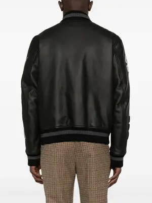 Off-White Leather Bomber Jacket