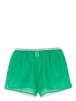 PARAMIDONNA Silk Beach Shorts - Green