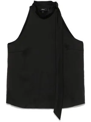 Theory Textured-satin Halter Top