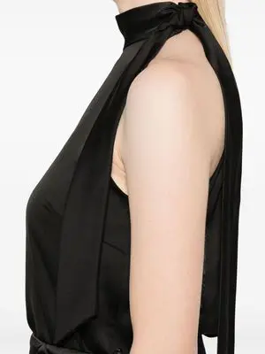 Theory Textured-satin Halter Top