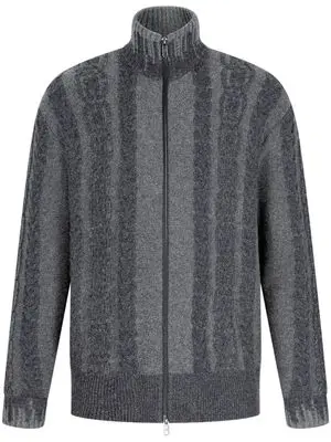 Shanghai Tang Cable-knit Zip Cardigan