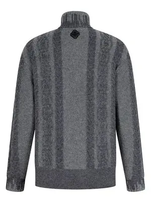 Shanghai Tang Cable-knit Zip Cardigan