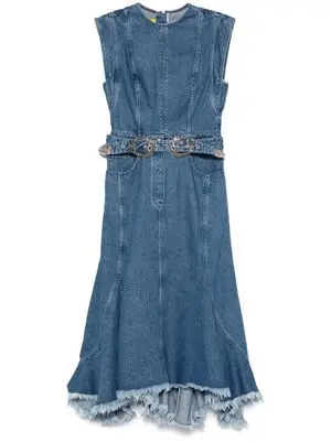 MARQUES' ALMEIDA Belted Denim Midi Dress