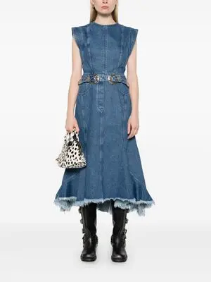MARQUES' ALMEIDA Belted Denim Midi Dress