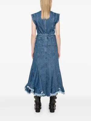 MARQUES' ALMEIDA Belted Denim Midi Dress