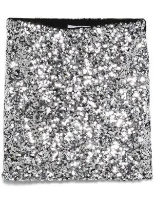 Dkny Sequined Mini Skirt - Silver