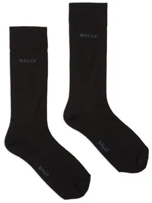 Bally Logo Intarsia Ankle Socks - Blue