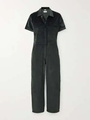 RIVET UTILITY Rivet Utility Worker Cotton-Blend Corduroy Jumpsuit Dark Gray