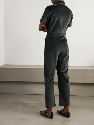 RIVET UTILITY Worker Cotton-blend Corduroy Jumpsuit - Gray