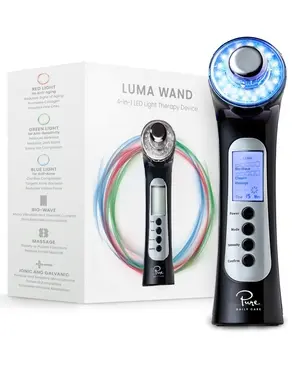 PURE DAILY CARE Luma Skin Therapy Wand 4-in-1 Facial Treatment - Black