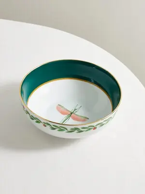 La DoubleJ Gold-plated Porcelain Serving Bowl - White