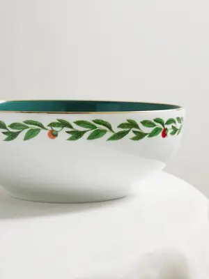 La DoubleJ Gold-plated Porcelain Serving Bowl - White
