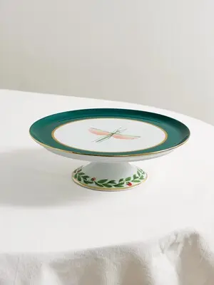 La DoubleJ Gold-plated Porcelain Cake Stand - White
