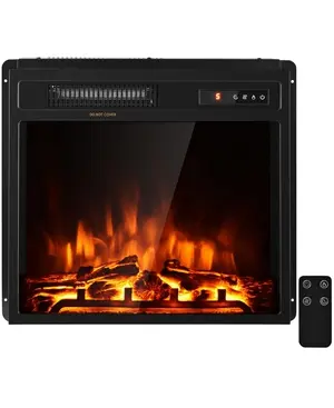 SUGIFT 18 Inch 1500w Electric Fireplace Freestanding And Recessed Heater - Black