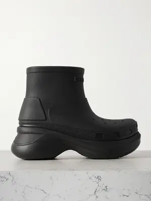 Balenciaga Crocs Platform Ankle Boots - Black