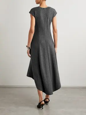 Proenza Schouler Delilah Paneled Felt Midi Dress - Gray