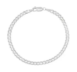 DONATELLO GIAN Name Sterling 3.5mm Curb Chain Bracelet - Silver