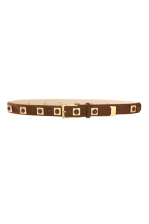 AUREUM Studded Suede Belt - Gold