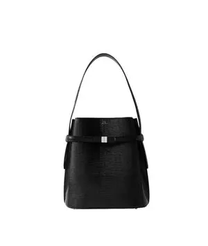 TOTEME Belted Lizard-effect Leather Tote