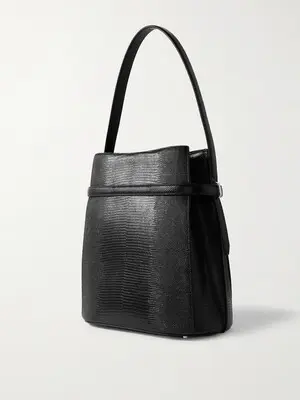 TOTEME Belted Lizard-effect Leather Tote